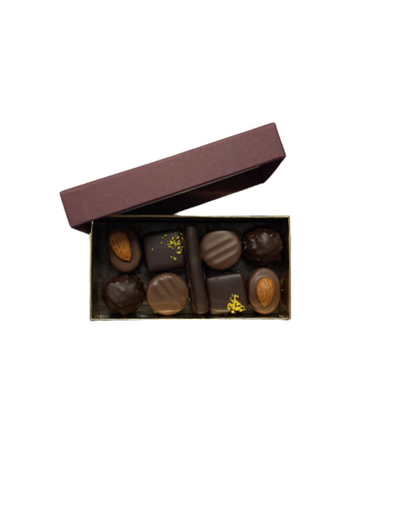 Ballotin Premium Ecrin Bordeaux 200g Chocolats Assortis Chocolaterie ...