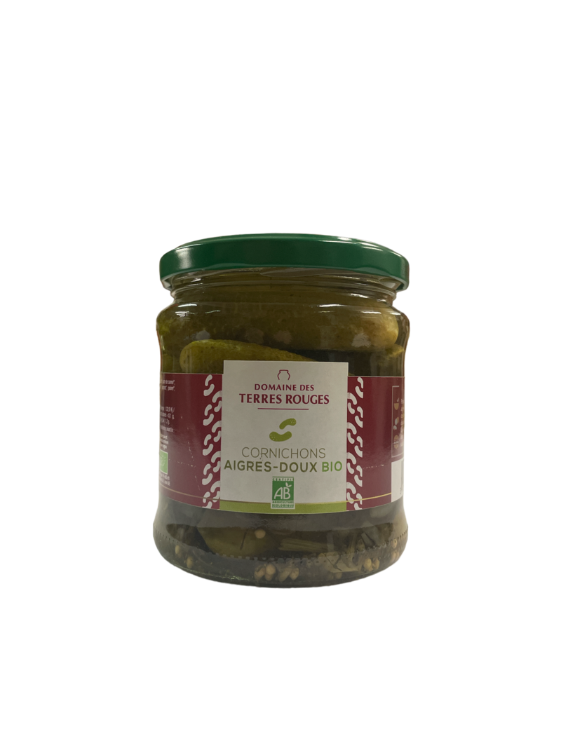 Cornichons aigres-doux BIO 37cL Domaine des Terres Rouges – Vins ...